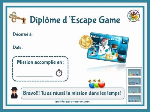 Escape game espion pour enfant - Un Anniversaire en Or