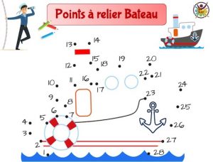 Points à relier Bateau - Un Anniversaire en Or - Jeu à imprimer