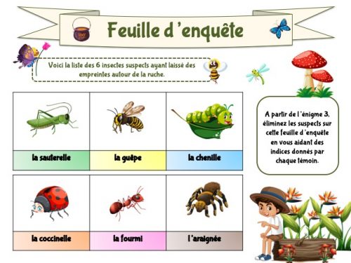 Mystère chez les insectes - Jeu d'enquête pour enfants - Un ...